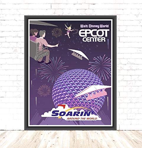 Soarin Around The Wold Poster Vintage Epcot Disney Attraction Posters ...