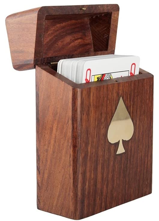 Buy Timber Revival Co.® Wooden Playing Card Box with Single Deck ...