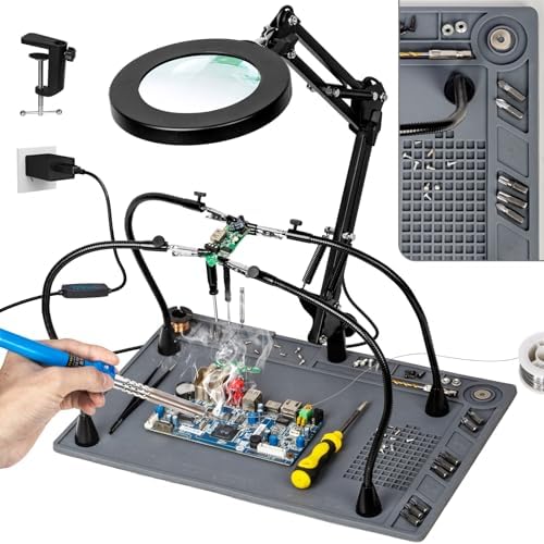 Amazon.com: KUVRS 10X Magnifying Glass with Light and Stand, 3 Color ...