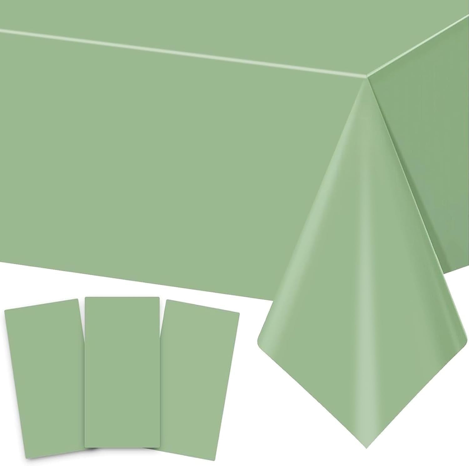 Amazon.com: 3Pack Sage Green Tablecloths for Rectangle Tables, Olive ...