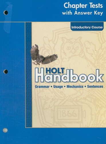 Amazon.com: Holt Handbook Chapter Test with Answer Key, Introductory ...