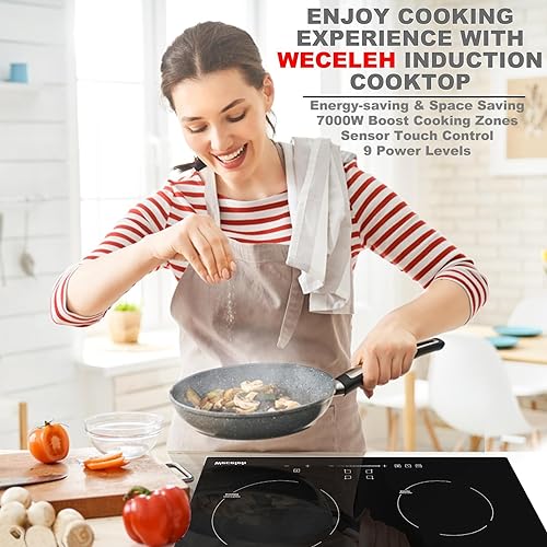 Weceleh 24 Inch Induction Electric Cooktop, Built-in 7000W Electric ...