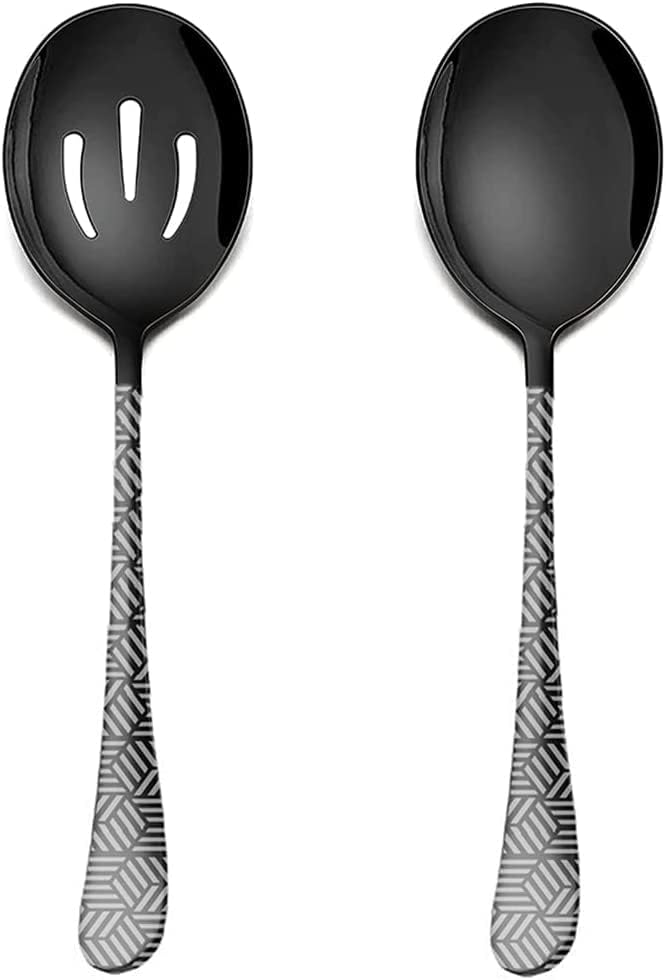 Amazon.com: Serving Spoons Stainless Steel Slotted Spoons 9.8 inches ...