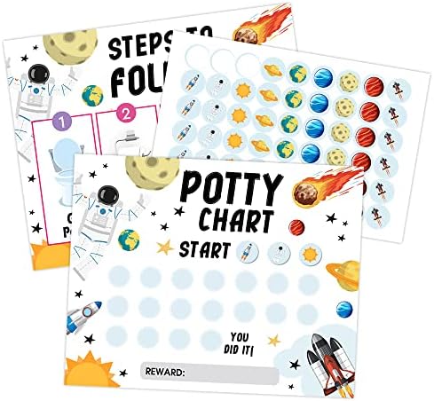 Amazon.com: Potty Training Sticker Chart, Outer Space Potty Reward ...