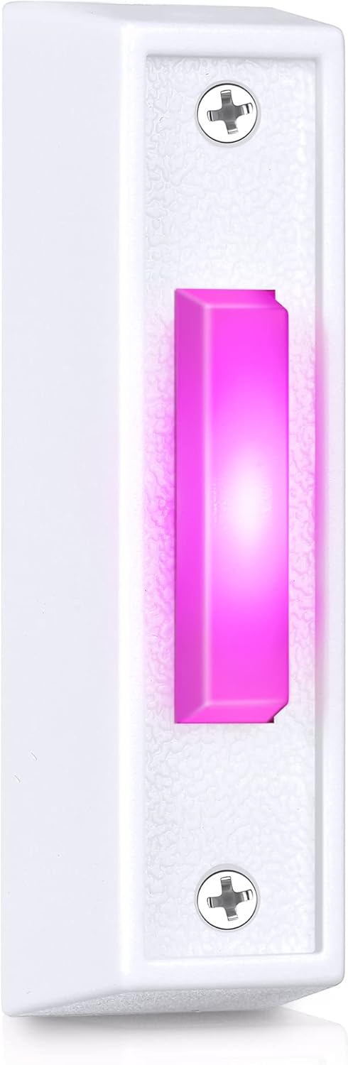 Lighted Doorbell Button, LED Rose Red Light Wired Door Bell Push ...