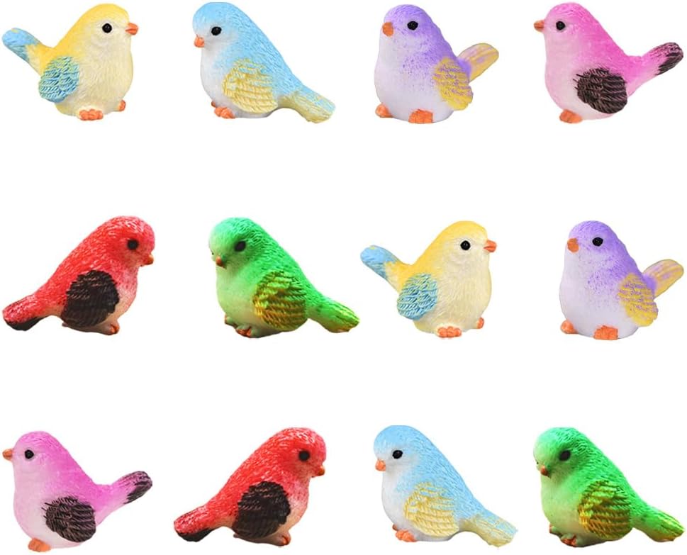 Amazon.com: Miniature Bird Figurines - 8 Pcs Colorful Resin Birds for ...