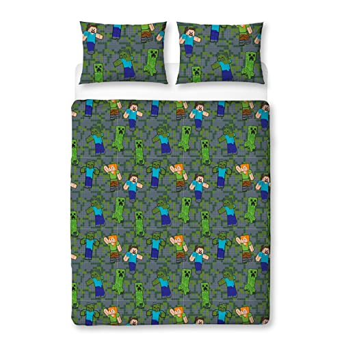 Minecraft Official Double Duvet Cover Set Gamer Design – BigaMart