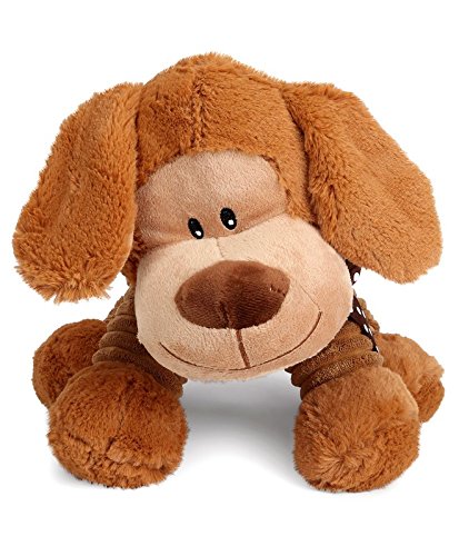 Buy Star Walk Squatting Dog Plush with Ribbon, Brown (25cm) Online at ...