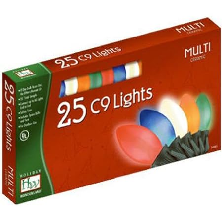 Amazon.com : 25 Foot C9 Multi Ceramic Christmas String Light Set ...