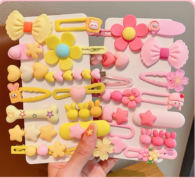 Amazon.com : Girl Hair Clips, 28 Pieces of Girls' Fully Lined non Slip ...