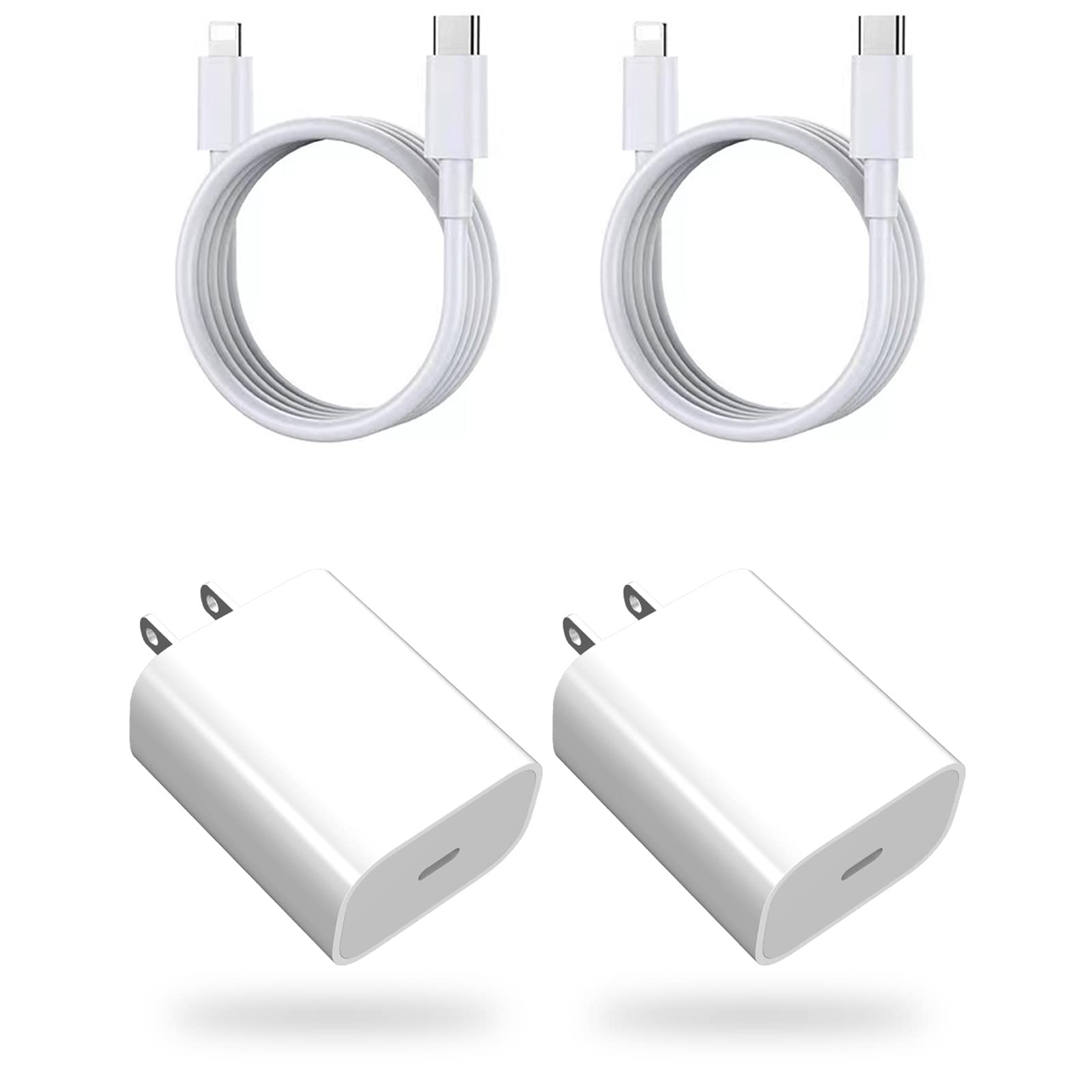 20W PD USB C Wall Fast Charger Adapter with 2Pack USB C Cable Compatible