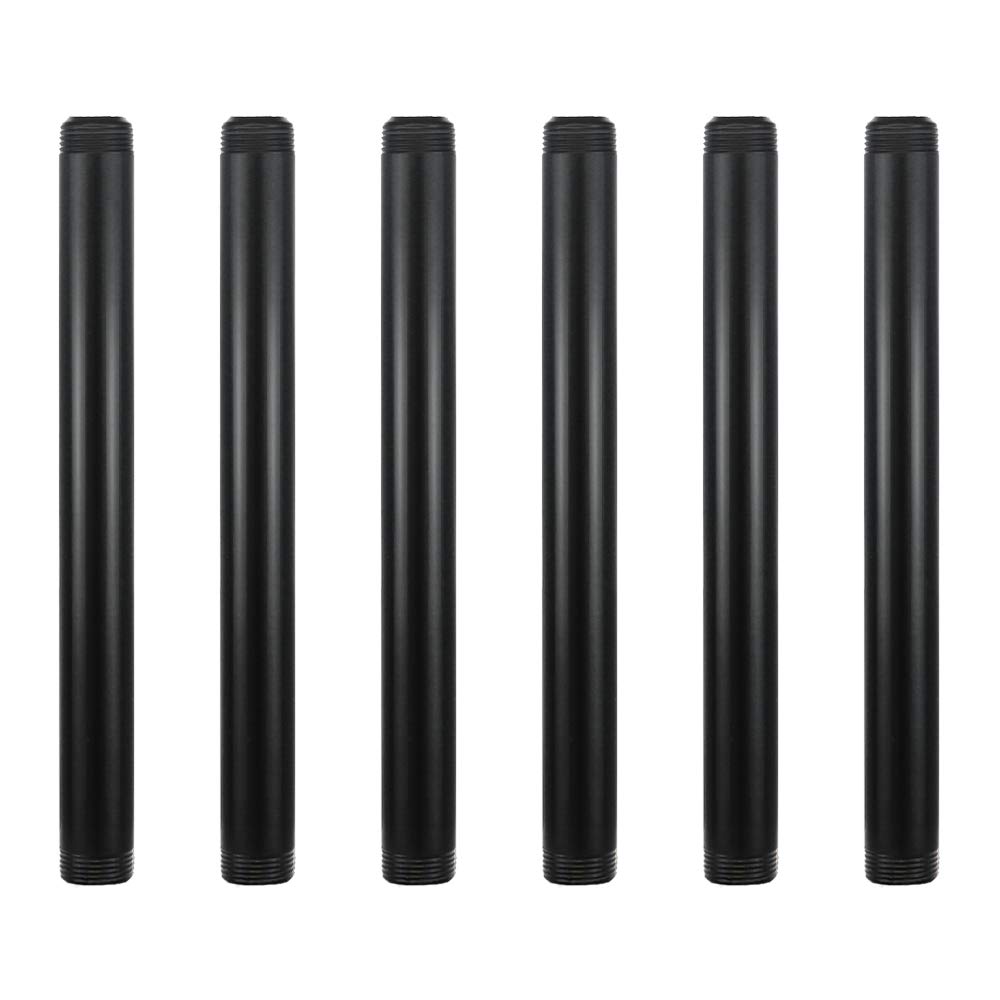 Snapklik.com : GeilSpace 6 Pack 3/4" 10" Pre-Cut Black Metal Pipe ...