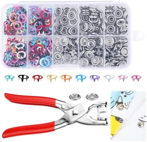 Amazon.com: Sewing Kit with 100PCS Metal Buttons, Metal Snaps Buttons ...