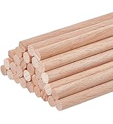 OLYCRAFT 30Pcs Half Round Wood Sticks - 351x7mm, 3.5mm Thick Unfinished ...