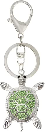HONBAY 1PCS Rhinestone Turtle Keychain Sparkling Sea Turtle Keyring ...