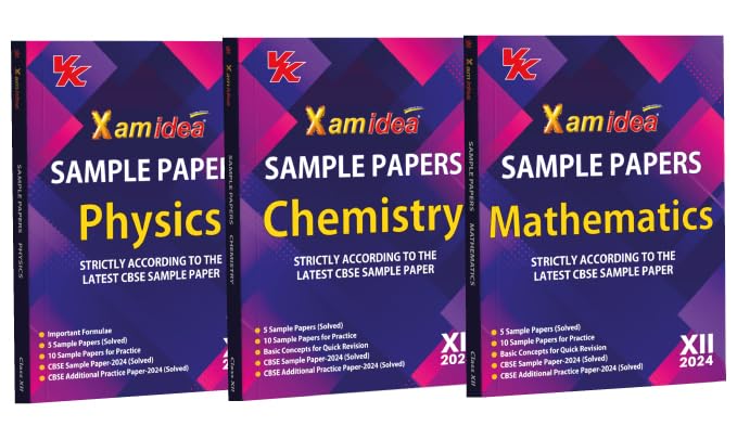 Xam idea Class 12 Sample Papers Set of 3 in Mathematics, Chemistry, and ...