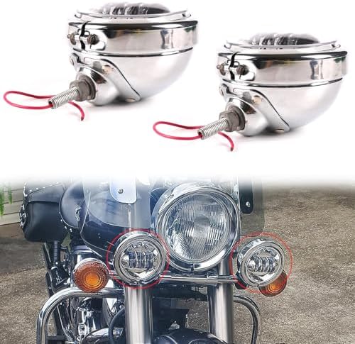 Amazon.com: SINLIRU Chrome Passing Lights Assembly 4.5inch Motorcycle ...