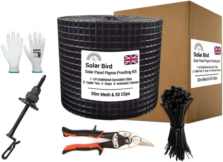 SOLAR BIRD Pigeon Proofing Mesh Clip Kit Bird Deterrent Nesting solar ...