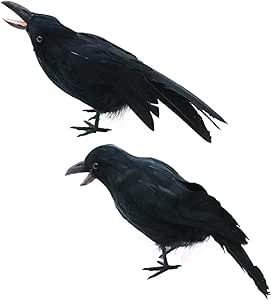 Amazon.com: Sheghy Halloween Realistic Crow, 9.84" Extra Large Black ...
