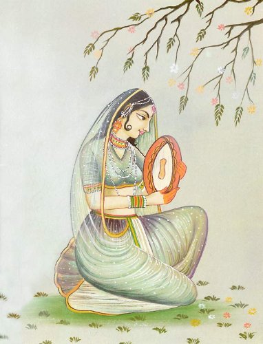 Lady Playing Dafli - Reprint on Paper - Unframed : Amazon.in: Home ...