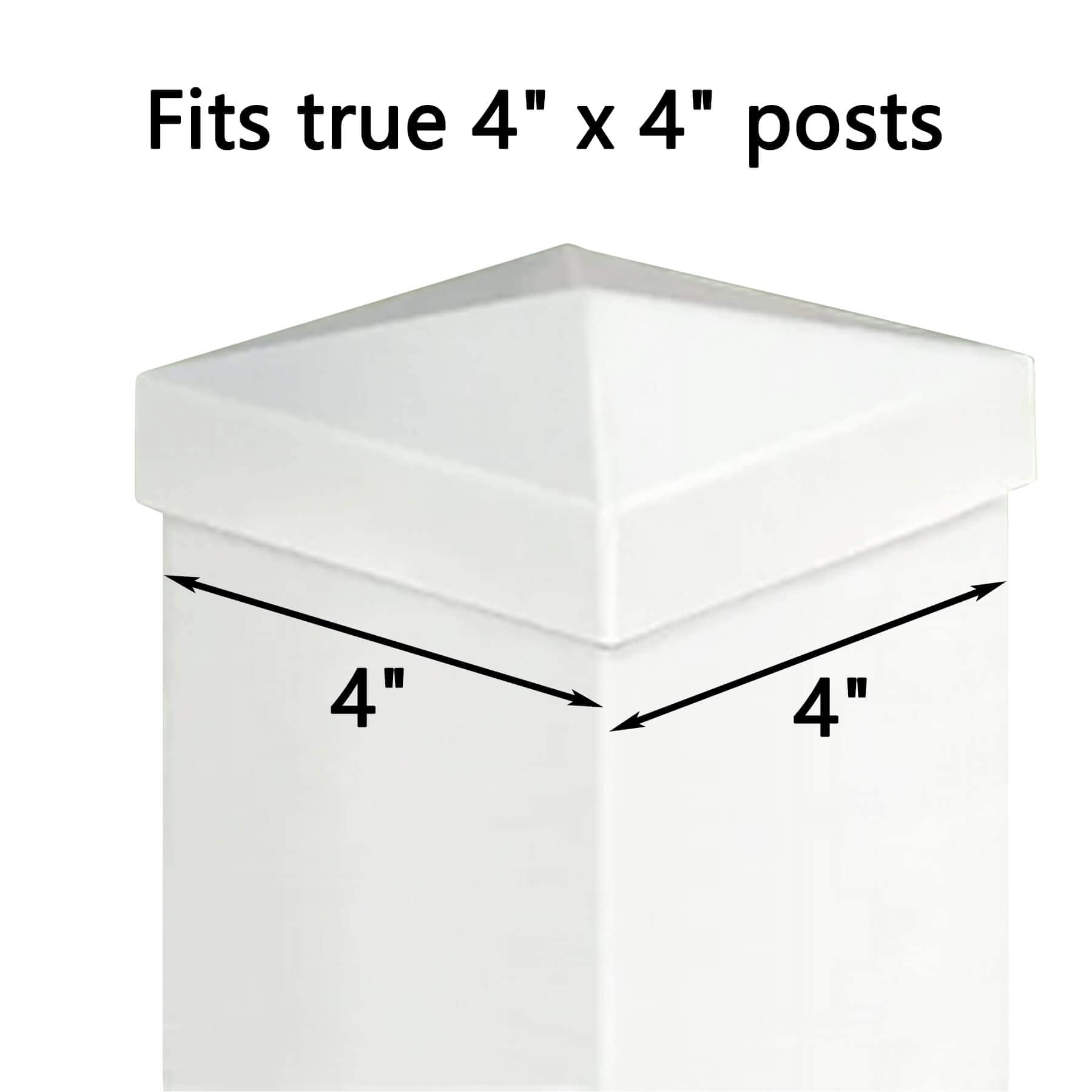Snapklik.com : 4 Pack 4inch Vinyl Pyramid Style Fence Post Cap/Vinyl ...