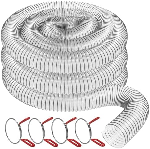 PVC Dust Collection Hose 2 1/2" x 20 Made in USA with 4 Thumbscrew ...
