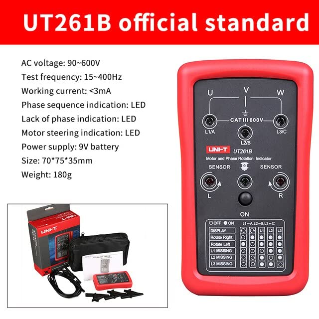 Snapklik.com : UNI-T UT261B Phase Sequence Tester Lack Phase Meter ...