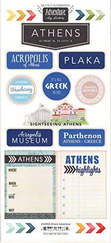 Amazon.com: Athens Greece Adventure Cardstock Scrapbook Stickers (60988 ...