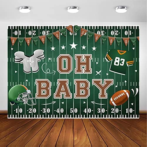 Amazon.com : Avezano Oh Baby Football Baby Shower Backdrop Green ...