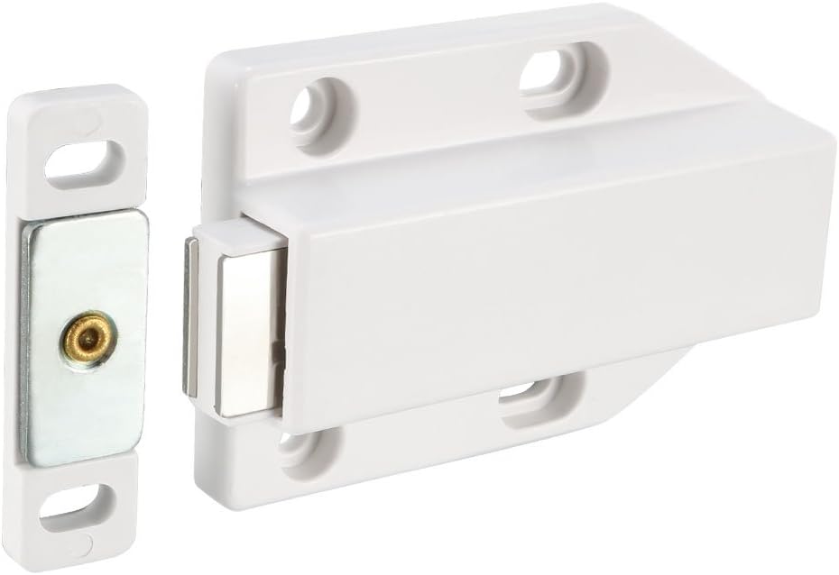 uxcell Magnetic Touch Catch Latch Push To Open ABS White For Large Door ...