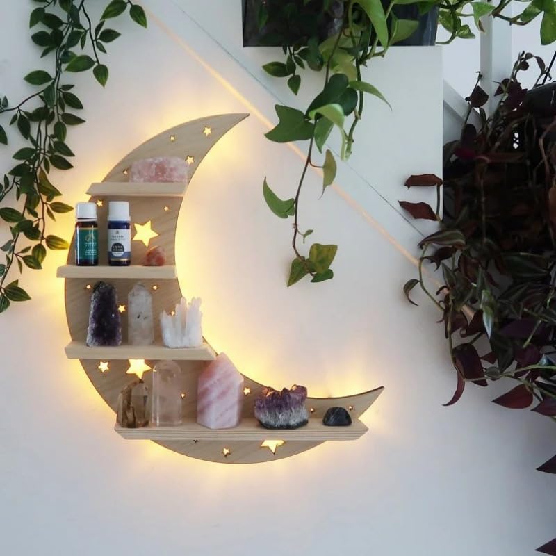 Amazon.com: XFDJB Crystal Shelf Display Shelf Moon Decorative Shelf ...