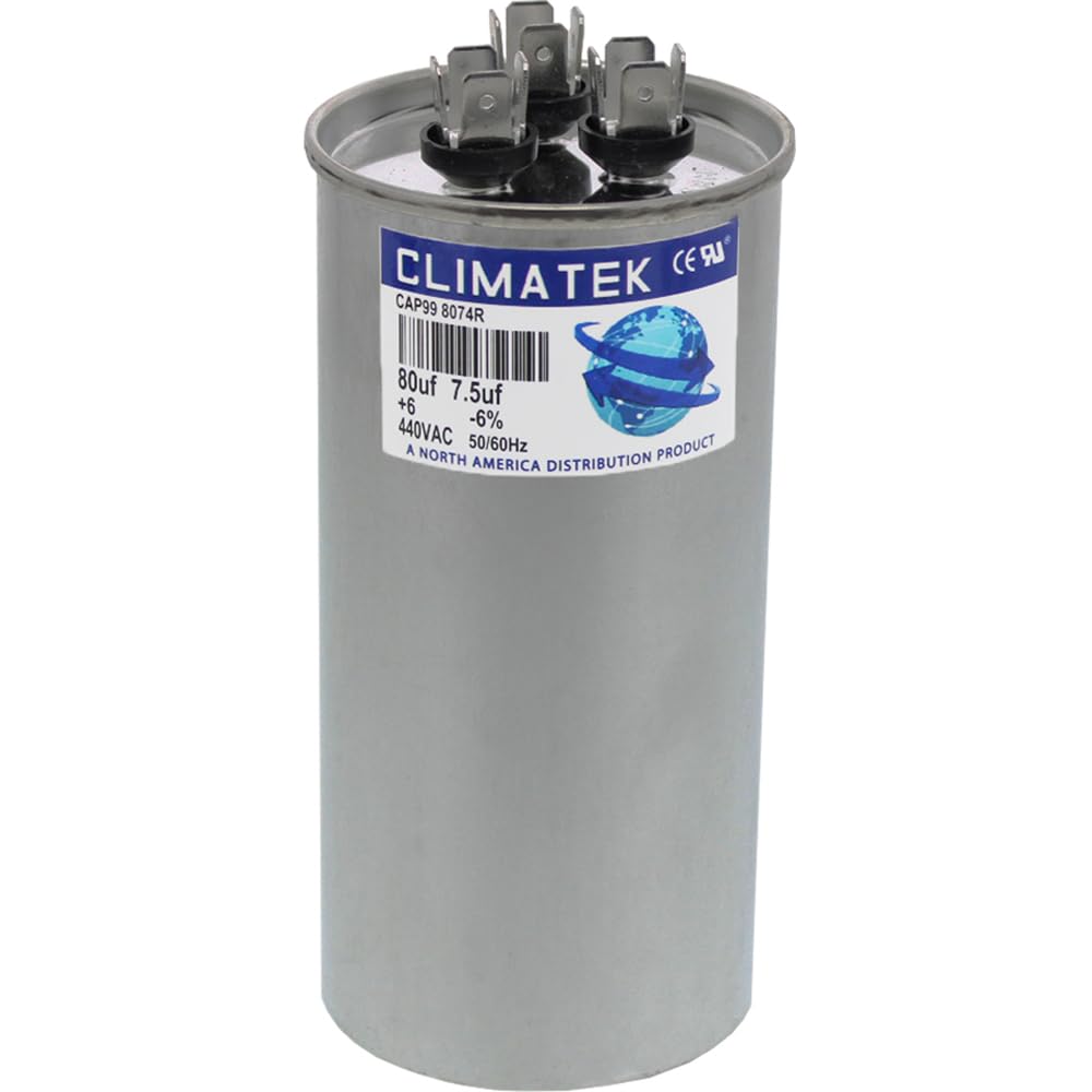 ClimaTek Round Capacitor - fits Goodman # CAP075800440RT | 80/7.5 uf ...