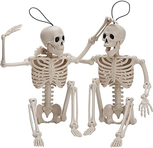 Amazon.com : JOYIN 2PCS 16" Halloween Skeleton Decor, Full Body ...
