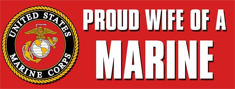 Amazon.com: Red: Proud Wife of a Marine Bumper Sticker (Corps Married ...