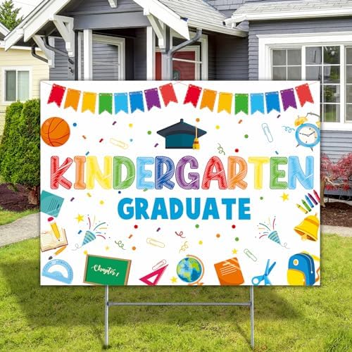 Amazon.com : Preschool Graduate Yard Sign Graduation Party Decoration ...