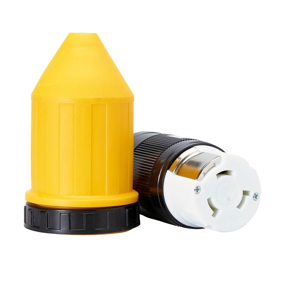 50 Amp RV Plug Power Cord Connector Twist Lock Plug with Boot Inlet ...