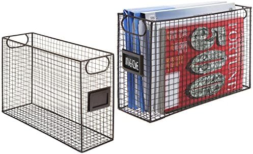 Amazon.com : MyGift Mesh Wire Metal Magazine Document Rack with ...
