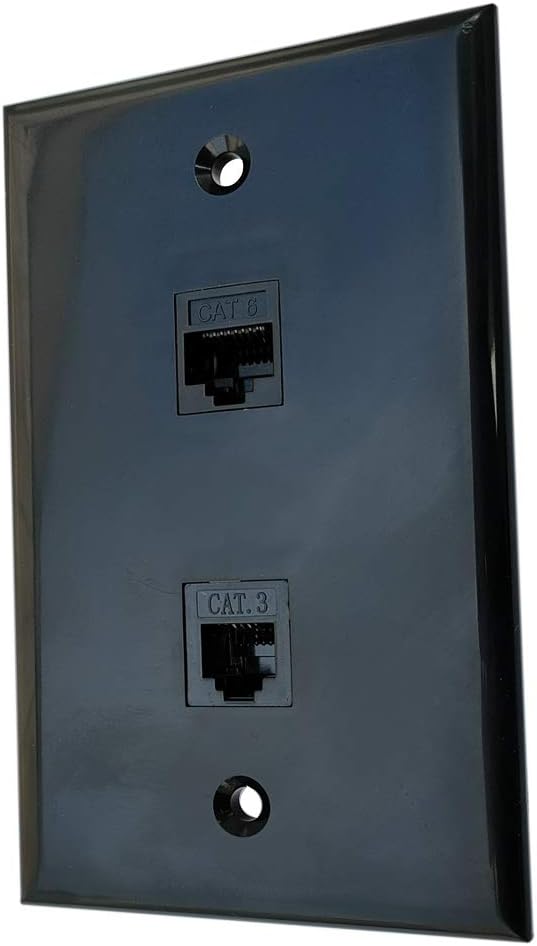 Amazon.com: BUPLDET RJ11 RJ45 Wall Plate - Phone CAT6 Ethernet Wall ...