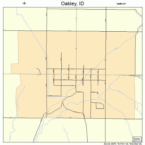 Large Street & Road Map of Oakley, Idaho ID - Printed poster size wall ...