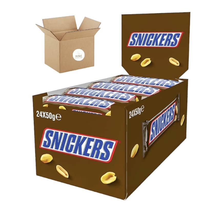 Buy KV&C - Snickers Chocolate Bars | 24 Packs of 50 g| Milk Chocolate ...