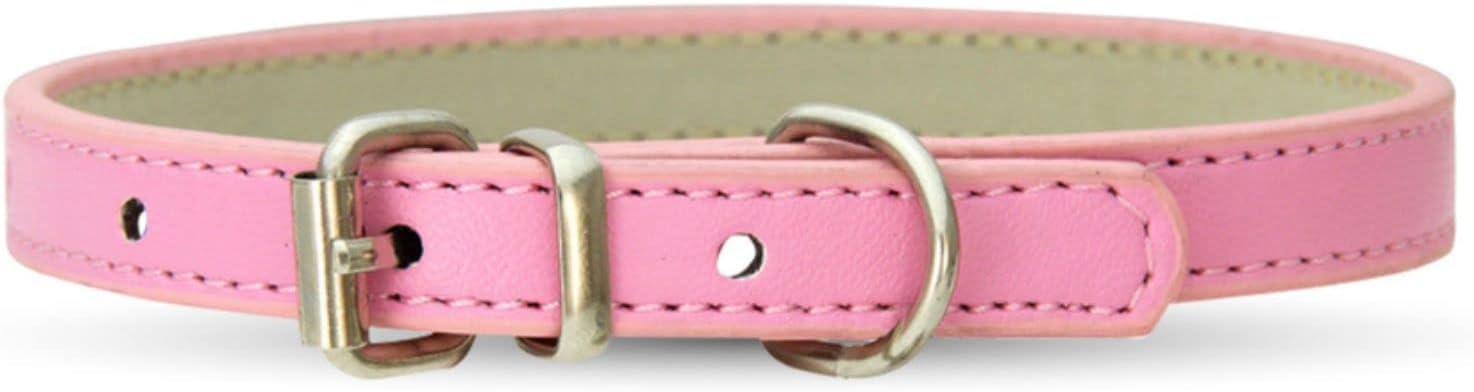 Amazon | [LaLUCA GOODS] 犬 首輪 猫 首輪 鈴 定番 スタンダード PU レザー シンプル 小型犬 中型犬 ドッグ 散歩 カラフル ライトピンク（鈴なし） XL ...