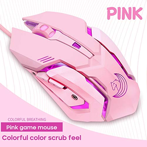 Amazon.com: 3200DPI Pink Light-emitting Wired Gaming Mouse : Video Games