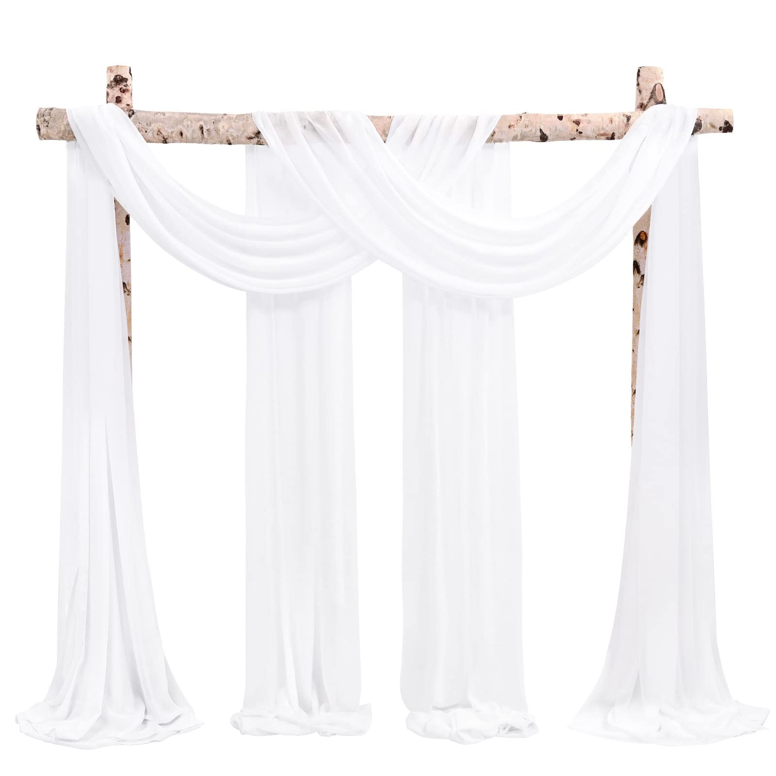 Buy Showgeous Wedding Arch Draping Fabric 2 Panels 28" x20Ft White ...