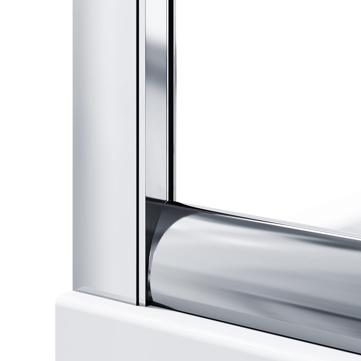 Buy ELEGANT Corner Shower Enclosure 38" in. D x 38" in. W x 72" in. H Round Corner Frameless ...