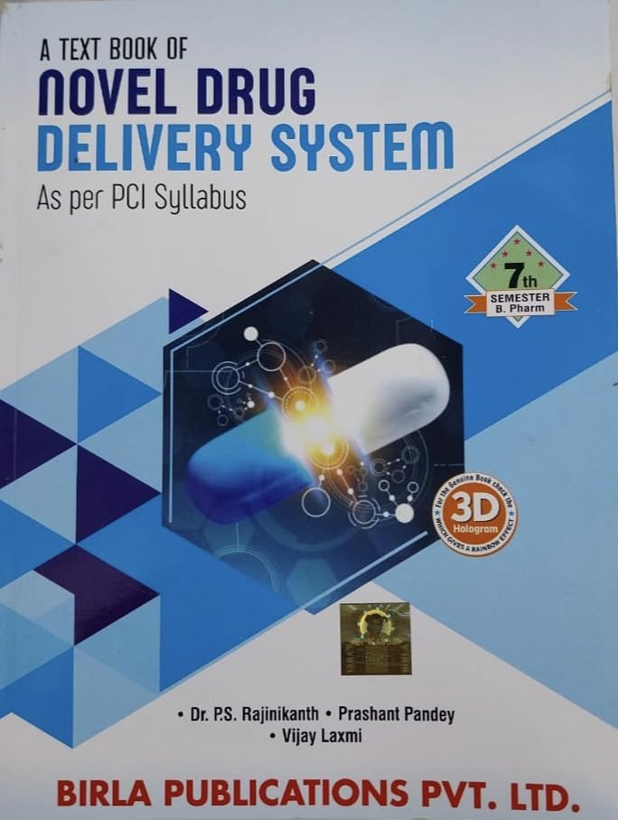 A Text Book Of Novel Drug Delivery System As Per PCI Syllabus : Dr. P.S ...