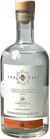 DOBLE COBRE | Mezcal Premium | Joven 100% Agave Cenizo DURANGENSIS | 40 ...
