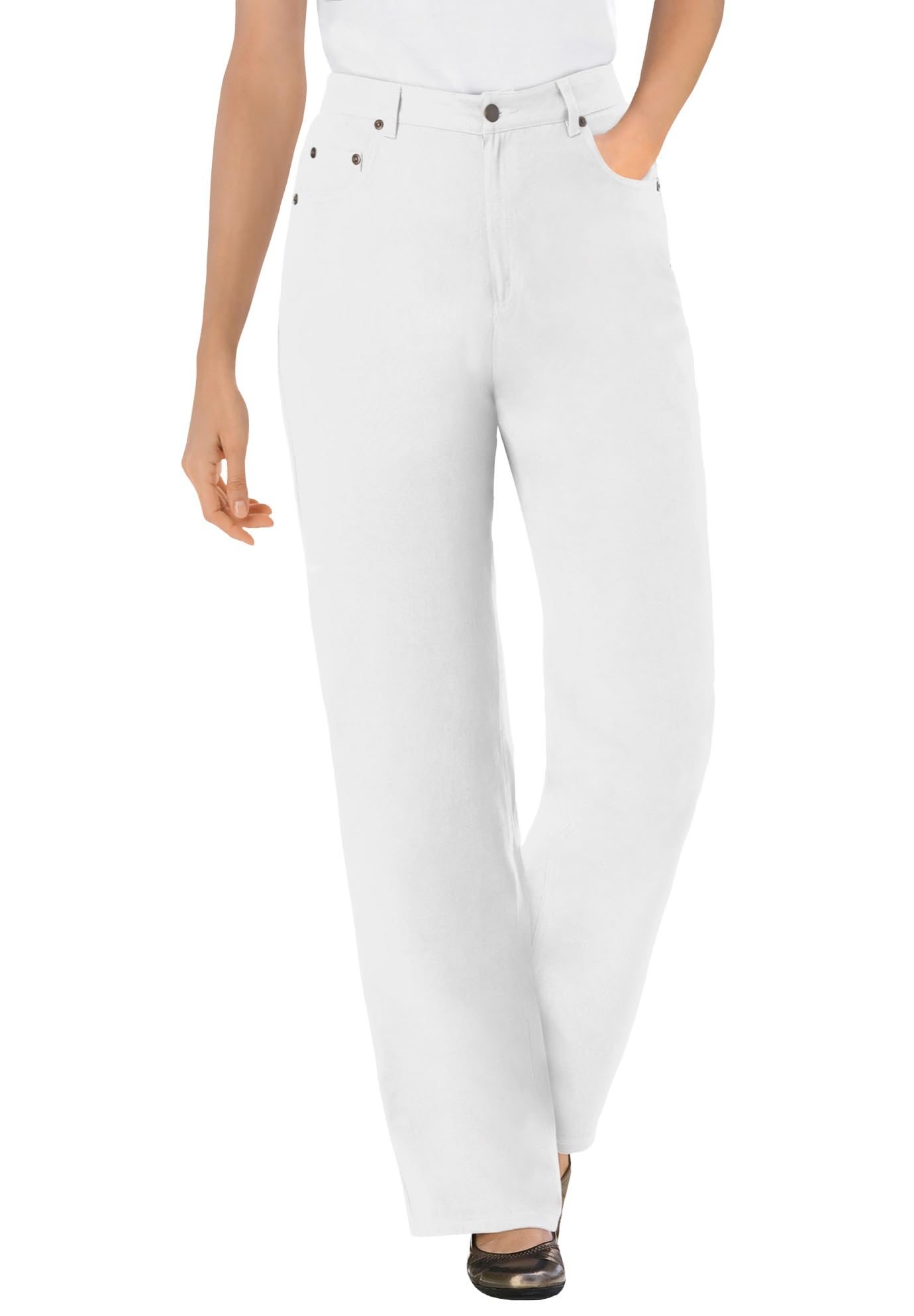 Woman Within Women's Plus Size Perfect Relaxed Cotton Denim Jean at ...