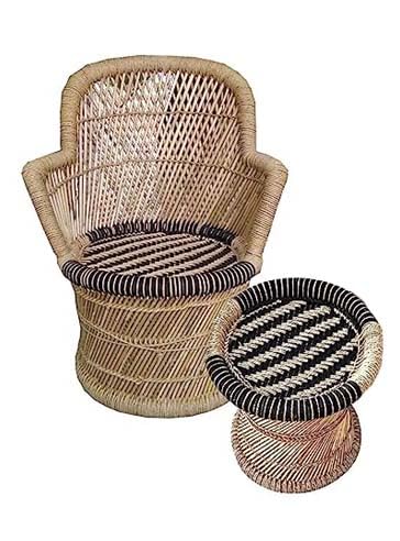 SHIVERO HOMES ! Natural and Handmade Bamboo Weaving Mudda Chair with ...