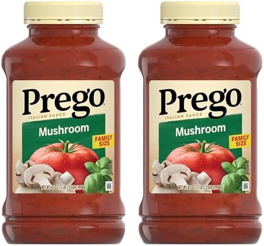 Amazon.com : Prego Mushroom Pasta Sauce, 45 oz Jar (Pack of 2 ...