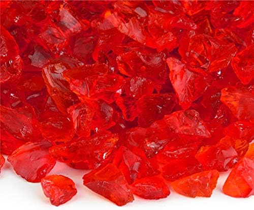 Amazon.com: RED Premium Outdoor Fire Glass Rock (5-Pound Bag) 1/4" - 1/ ...